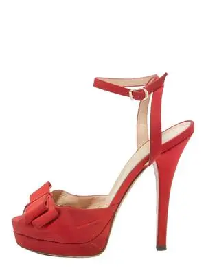 Fendi Platform Bow Shoes - Red