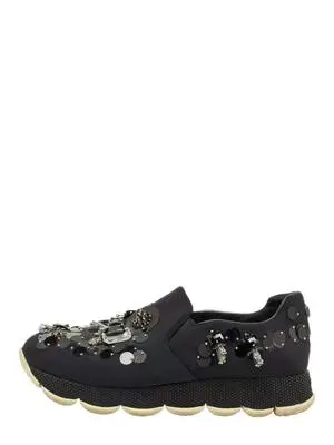 Prada Crystal-embellished Slip-on Sneakers - Blue
