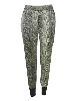 Stella McCartney Snakeskin-print Silk Trousers - Grey