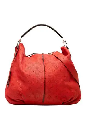 LOUIS VUITTON 2010-2025 Monogram Mahina Selene Mm Satchel - Red