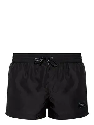 Dolce & Gabbana Logo-plaque Swim Shorts - Black