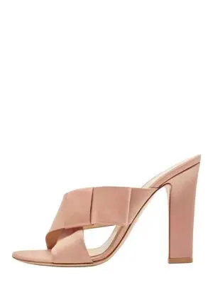 GIANVITO ROSSI 110mm Satin Mules - Neutrals