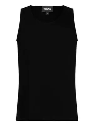 Zegna Crew-neck Sleeveless Top - Black