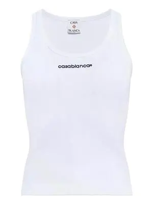Casablanca Logo Tank Top - White