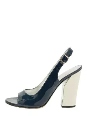 Casadei Patent Leather Slingback Sandals - Blue