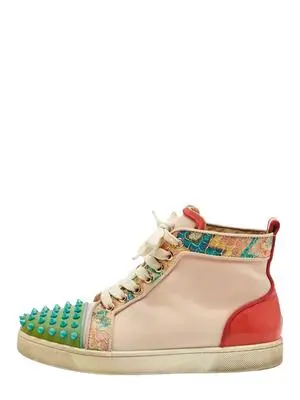 CHRISTIAN LOUBOUTIN Louis Spikes Leather Sneaker - Neutrals