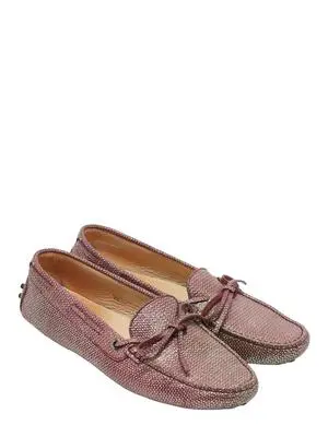 TOD'S Glitter Bow Loafers
