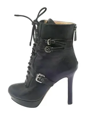 Prada Buckle-detailed Leather Boots - Black