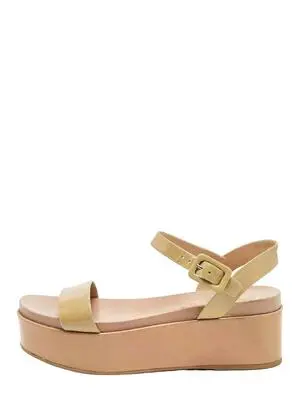 SERGIO ROSSI 70mm Patent Leather Platform Sandals - Neutrals