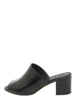 Tory Burch 50mm Croc-embossed Leather Mules - Black