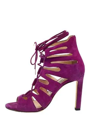 JIMMY CHOO Cutout Lace-up High Heel Sandals - Purple
