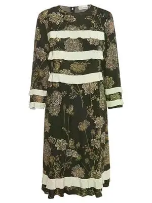 Valentino Garavani Floral-print Ruffled Dress - Black