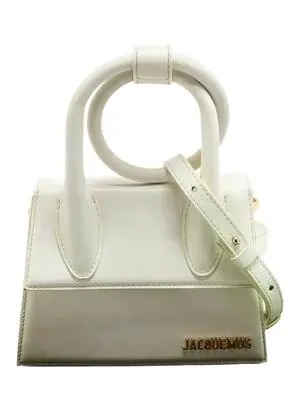 Jacquemus Leather Logo Tote - White