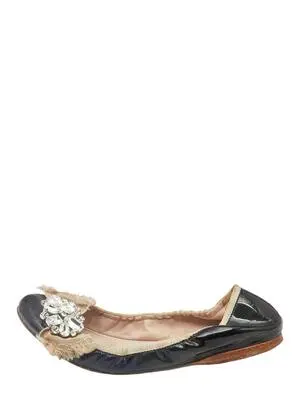 Miu Miu Patent Leather Ballet Flats - Black