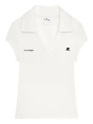 COURREGES Logo Polo Top - White