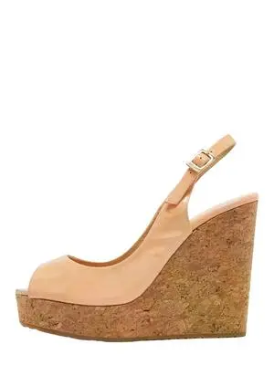 JIMMY CHOO 120mm Prova Wedge Sandals - Orange