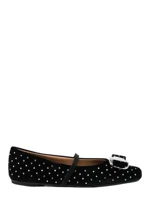 FERRAGAMO Vara Buckle Ballet Flats - Black