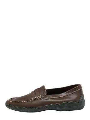 TOD'S Penny-strap Leather Loafer - Brown