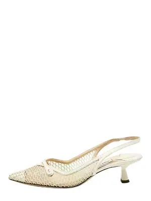 JIMMY CHOO Mesh Slingback Pumps - White