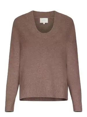 Loulou De Saison U Neck Ribbed Baji Sweater - Brown