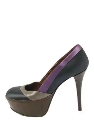 Marni Platform Satin Pumps - Black