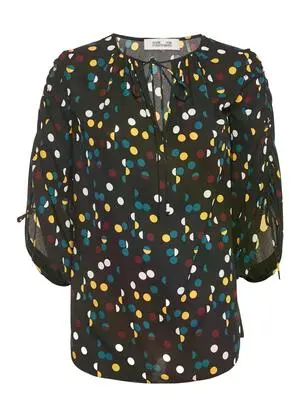Diane Von Furstenberg Polka Dot Blouse - Black