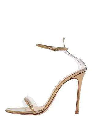 GIANVITO ROSSI Leather Clear-strap Sandals - Gold