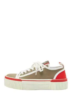 CHRISTIAN LOUBOUTIN Pedro Platform Canvas Sneakers - Neutrals