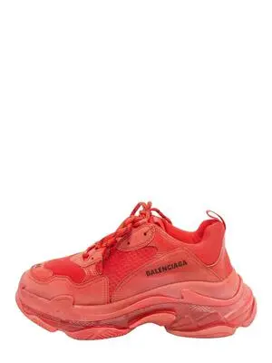 Balenciaga Triple S Stacked Sole Sneakers - Red