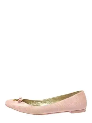 Dolce & Gabbana Leather Bow Ballet Flats - Pink