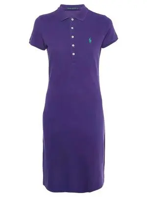 Ralph Lauren Vintage Polo Pony Polo-collar Midi Dress - Purple