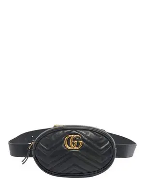 Gucci Marmont Leather Belt Bag - Black