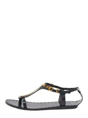 TOM FORD Croc-embossed Leather Sandals - Black