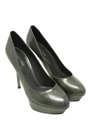 SERGIO ROSSI Patent Leather Platform Stiletto Pumps - Grey