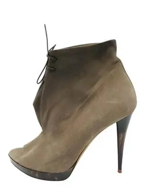 Burberry Leather Ankle Boots - Brown