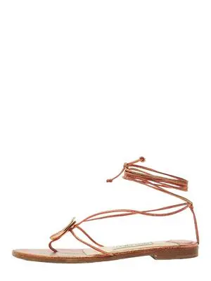 JIMMY CHOO Leather Ankle-wrap Sandals - Orange
