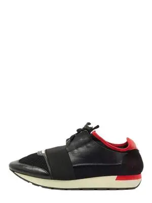 Balenciaga Race Runner Leather Sneakers - Black