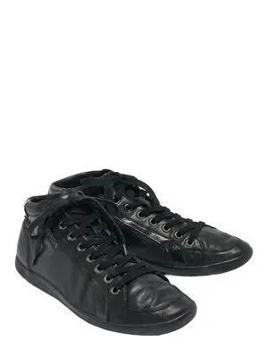 Prada Leather High Top Sneakers - Black