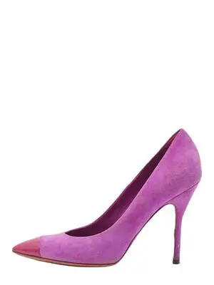 SAINT LAURENT 140mm Patent-Leather Suede Pumps