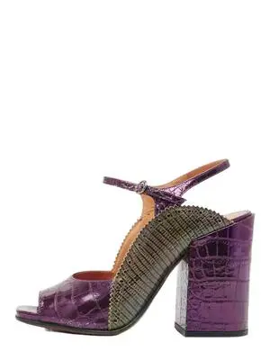 Dries Van Noten 100mm Crocodile-embossed Sandals - Purple