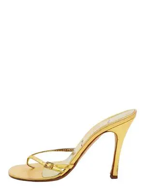 GINA Leather Thong Sandals - Gold