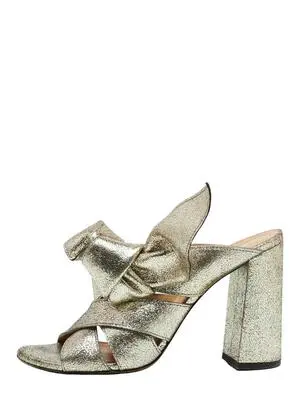 Chloé 100mm Nellie Metallic Sandals - Gold