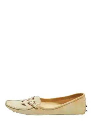 TOD'S Patent Leather Cut-out Loafers - Grey