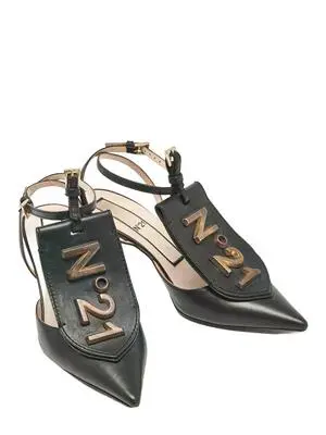 N°21 Pointed-toe Ankle-strap Pumps - Black