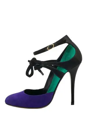 GIUSEPPE ZANOTTI Suede Ankle-strap Pumps - Purple