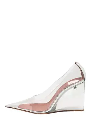 Amina Muaddi 100mm Ane Glass Pumps - White