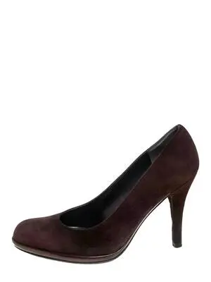 STUART WEITZMAN Suede Round-toe Pumps - Brown