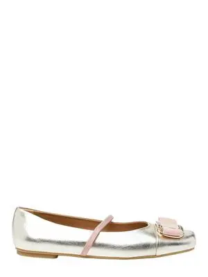 FERRAGAMO Vara Buckle Ballet Flats - Gold