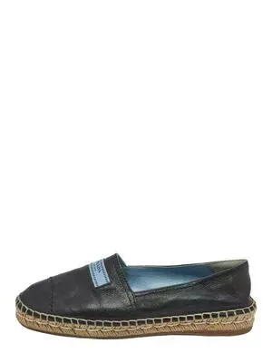 Prada Leather Espadrilles - Black