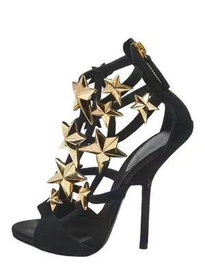 GIUSEPPE ZANOTTI Star Embellishment Ankle Strap Sandals - Black